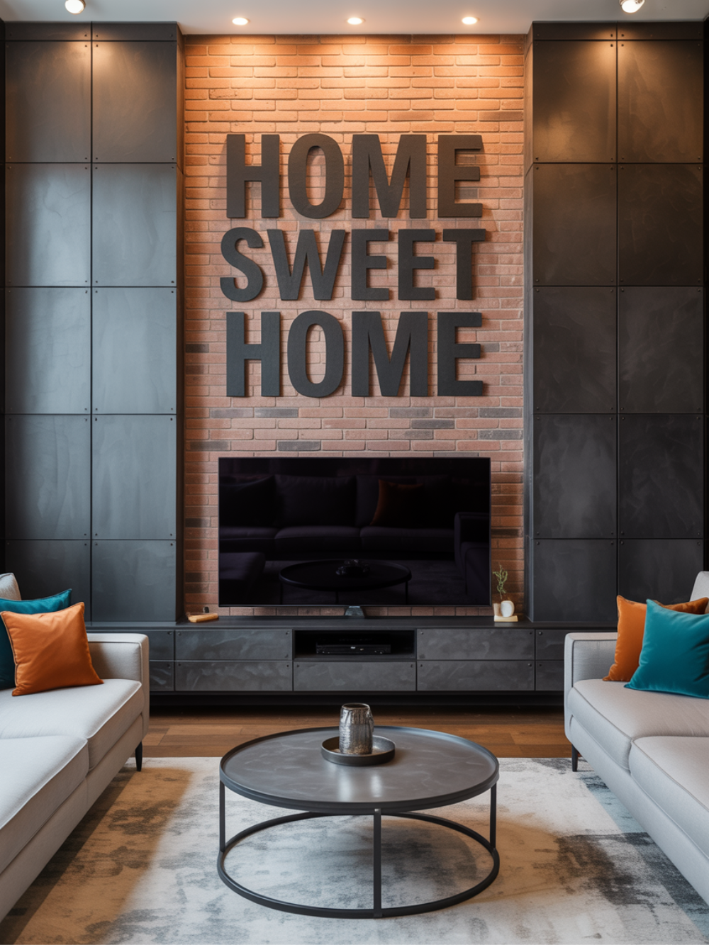 Living Room TV Wall Industrial: Bold Design Inspiration - Sparkling Moods